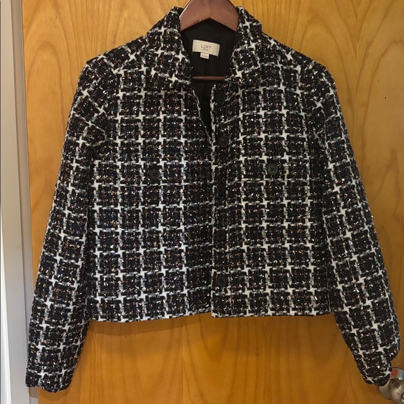 LOFT | Jackets & Coats | Loft Black And White Tweed Jacket | Poshmark